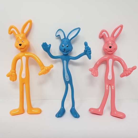 Toys | Bendable Bendy Rabbit Bunny Blue Pink Yellow Toys | Poshmark
